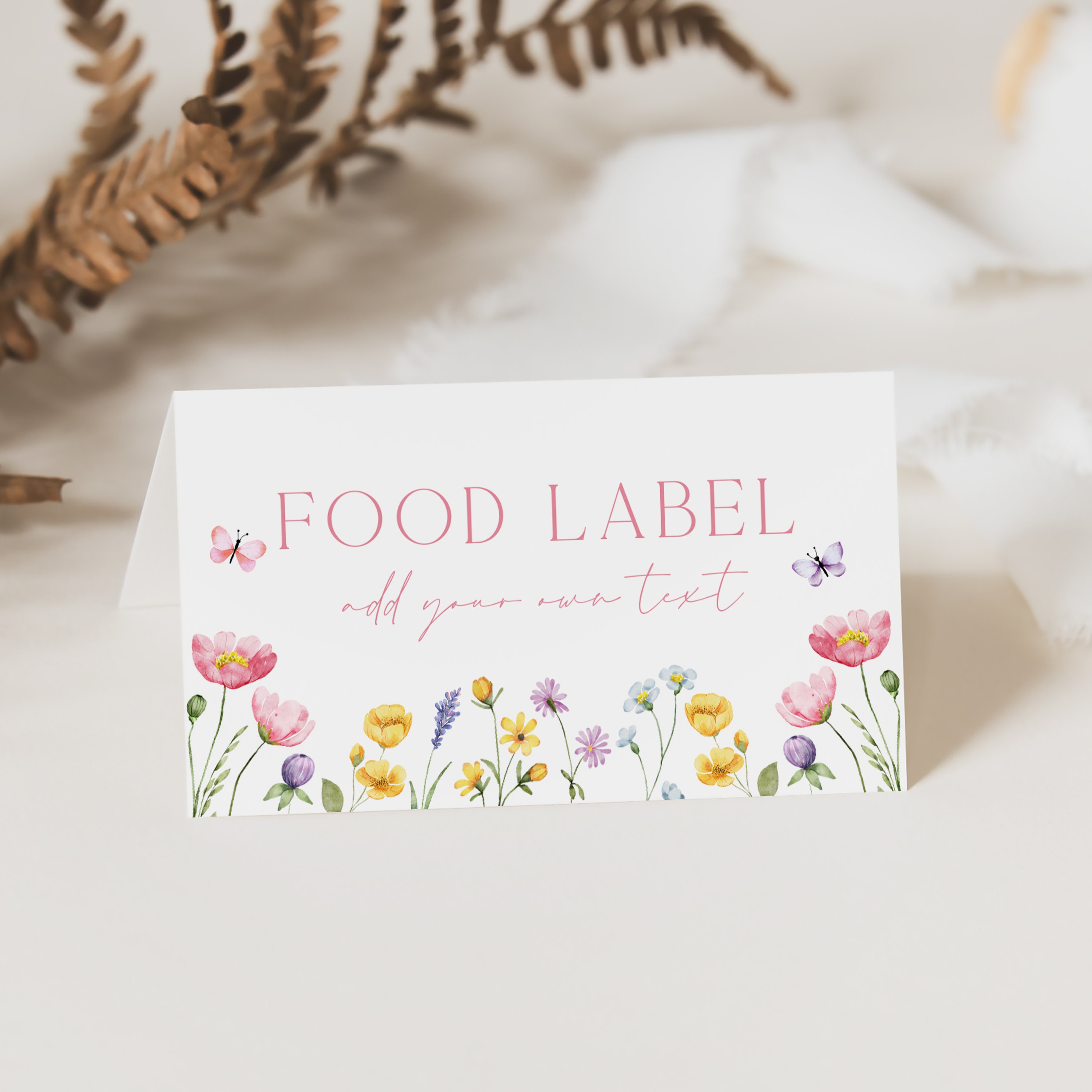 Wildflower Food Label Template Spring Flowers Food Label Floral Baby ...