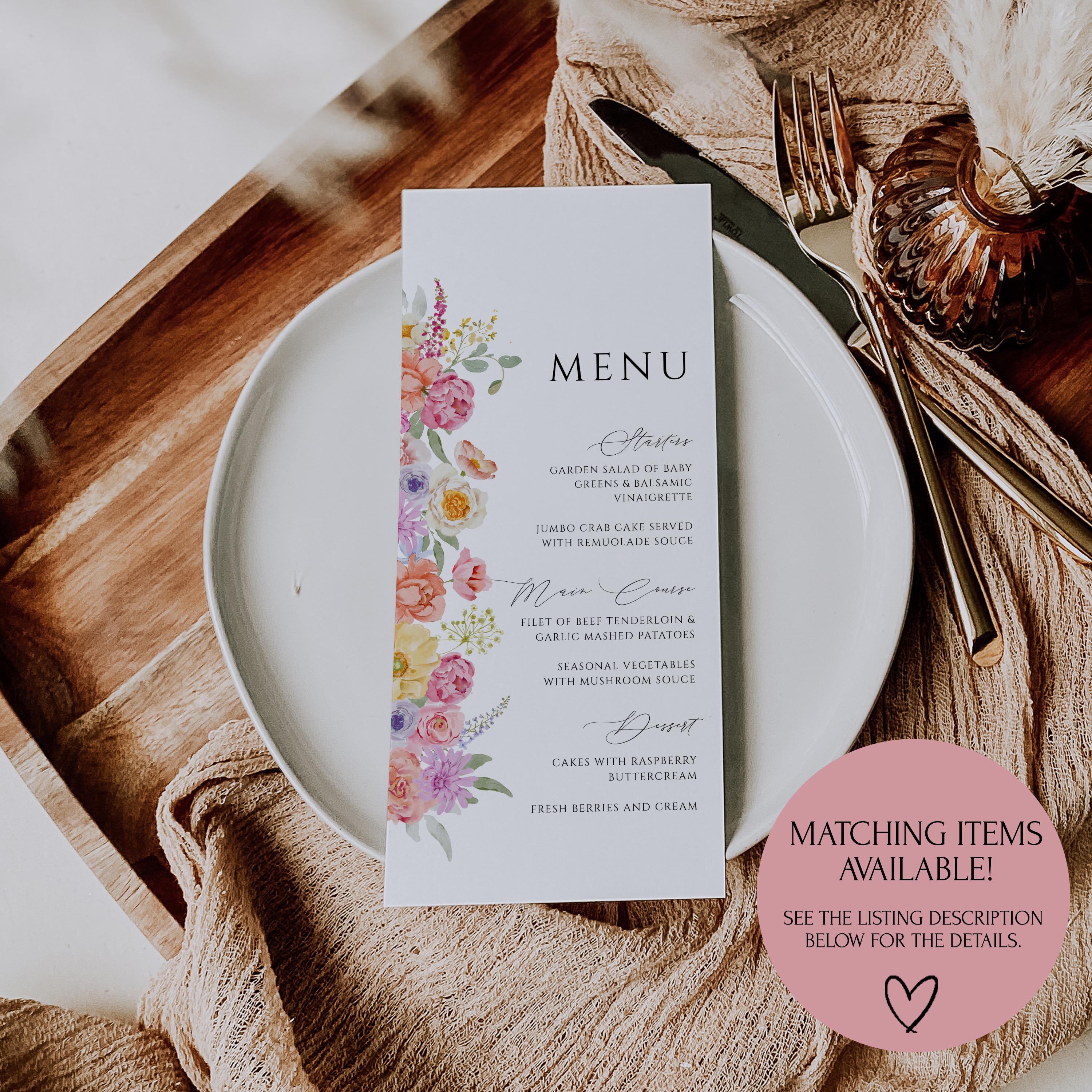 Pastel Floral Table Number Template Editable Spring Flowers Bridal ...