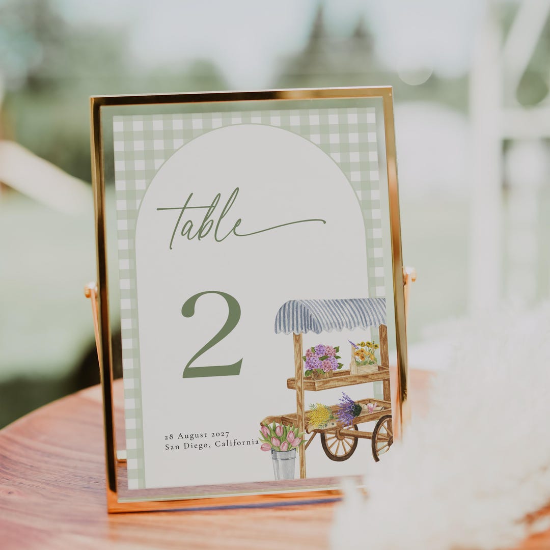 Editable Table Number Number Template off the Market Bridal Shower ...