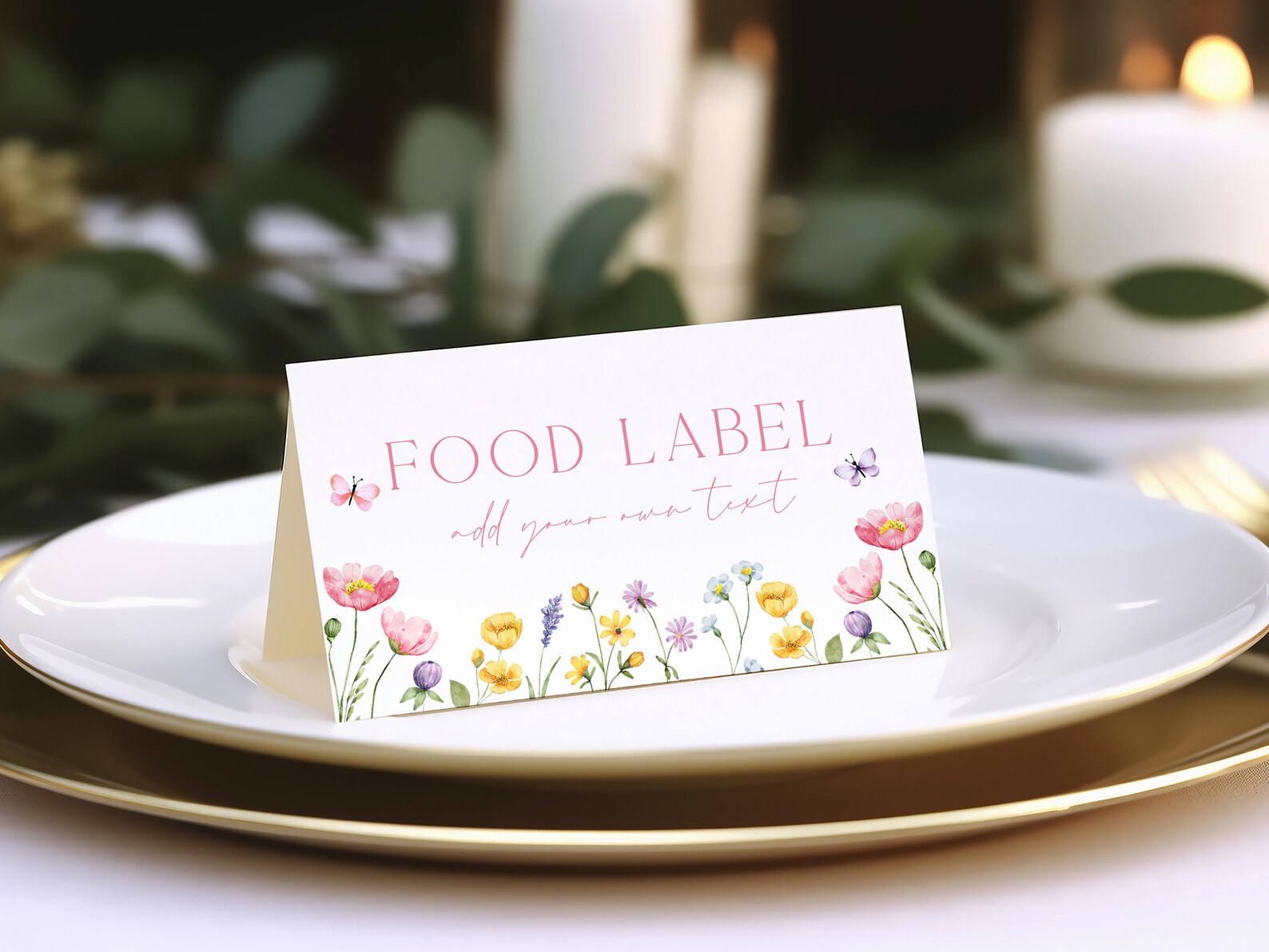 Wildflower Food Label Template Spring Flowers Food Label Floral Baby ...