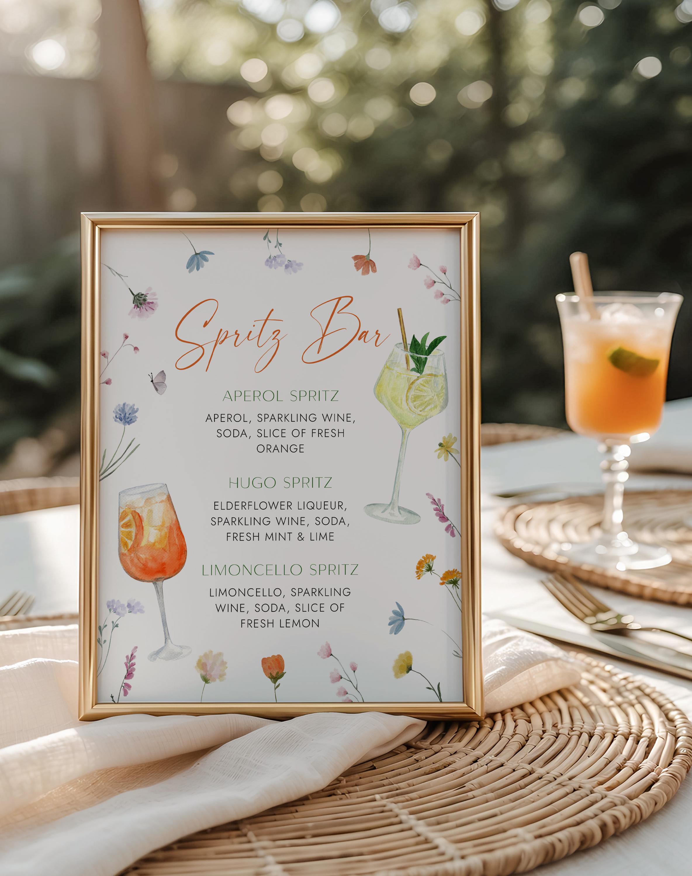 Wildflower Spritz Bar Sign Floral Spritz Station Sign Love at First ...