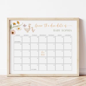 Silly Goose Due Date Calendar Editable Silly Goose Baby Shower Game ...