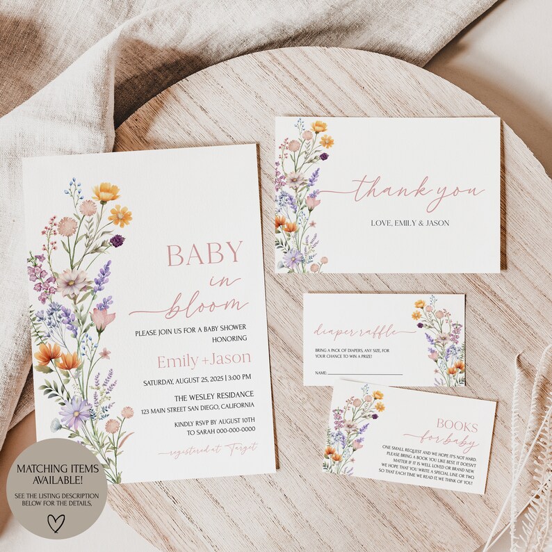 Wildflower Baby Shower Games Bundle Floral Baby Shower Games Printable ...