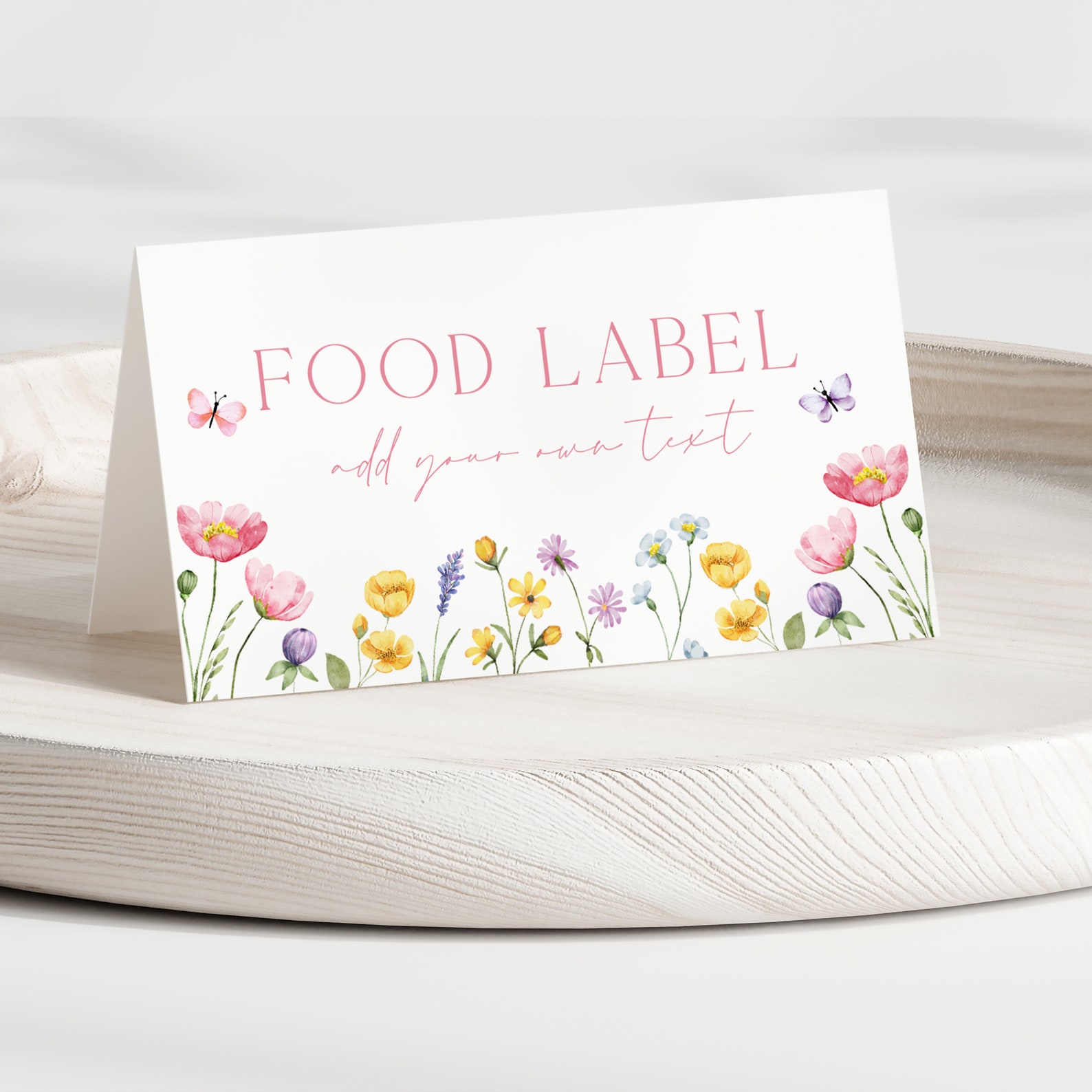 Wildflower Food Label Template Spring Flowers Food Label Floral Baby ...