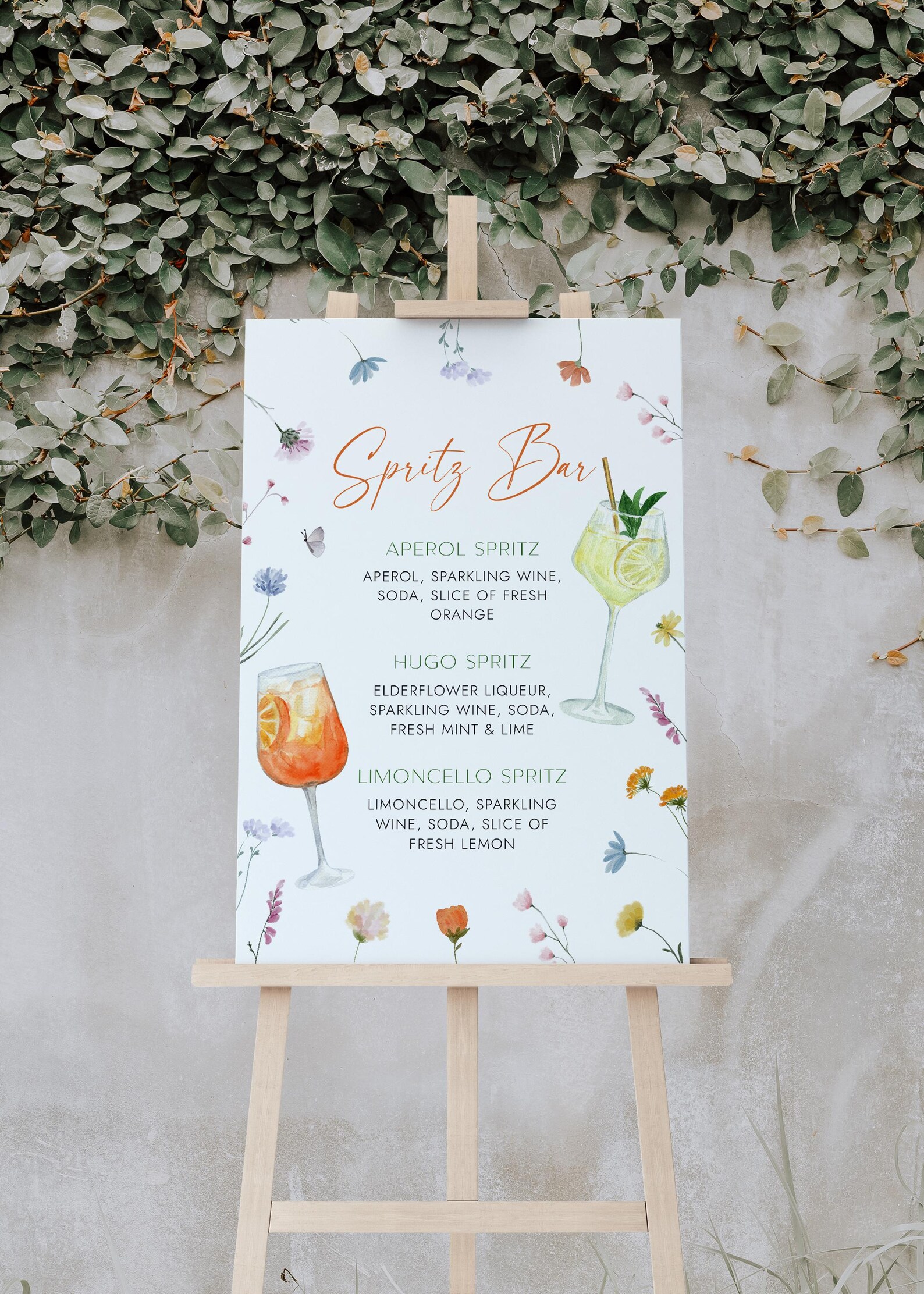 Wildflower Spritz Bar Sign Floral Spritz Station Sign Love at First ...