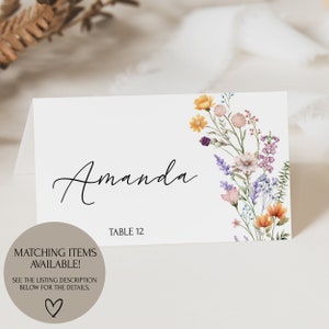 Wildflower Table Number Template Printable Floral Wedding Table Numbers ...