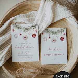 Christmas Bridal Shower Invitation Merry Little Bridal Shower Holiday ...