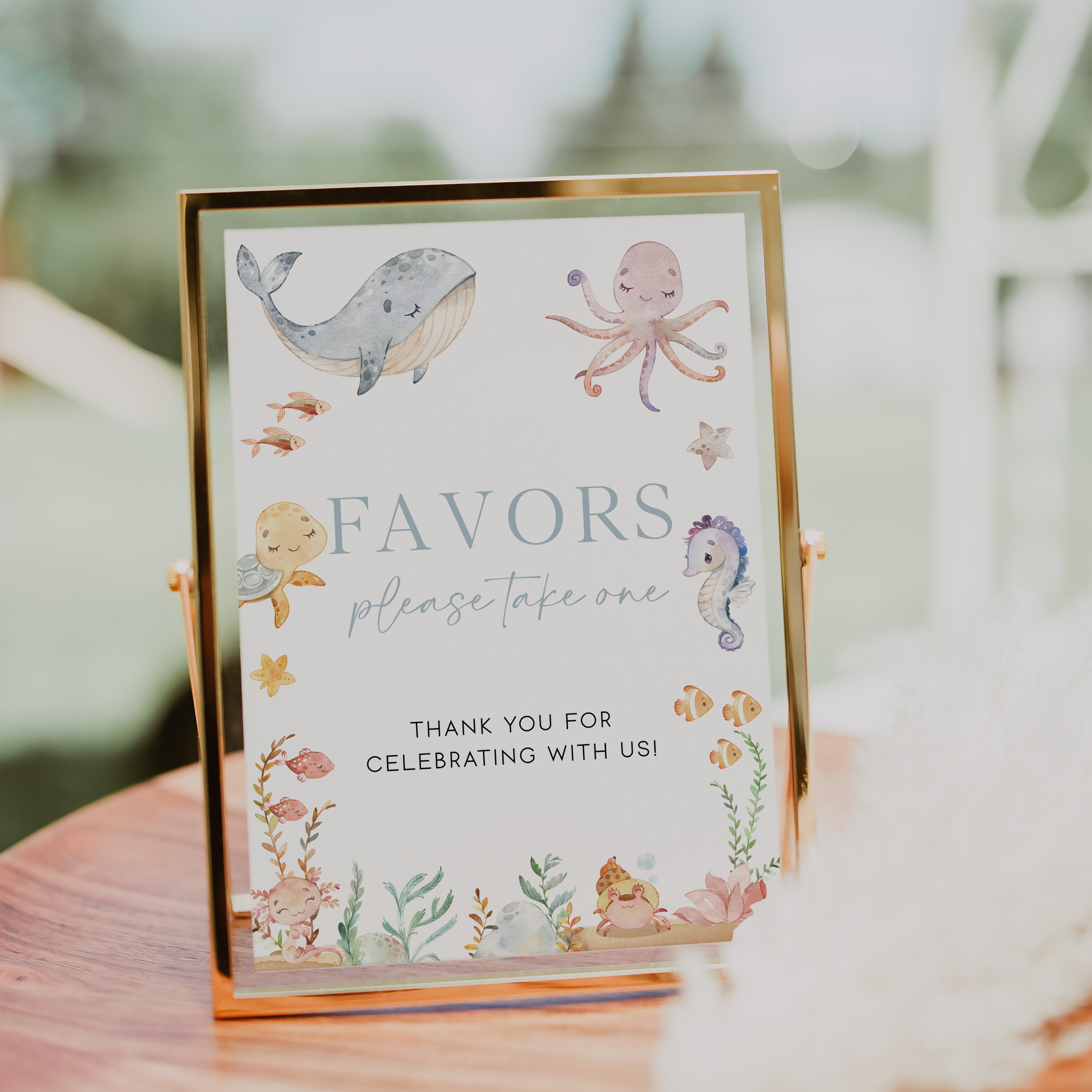 Under the Sea Baby Shower Sign Bundle Ocean Animals Table Signs Set Sea ...