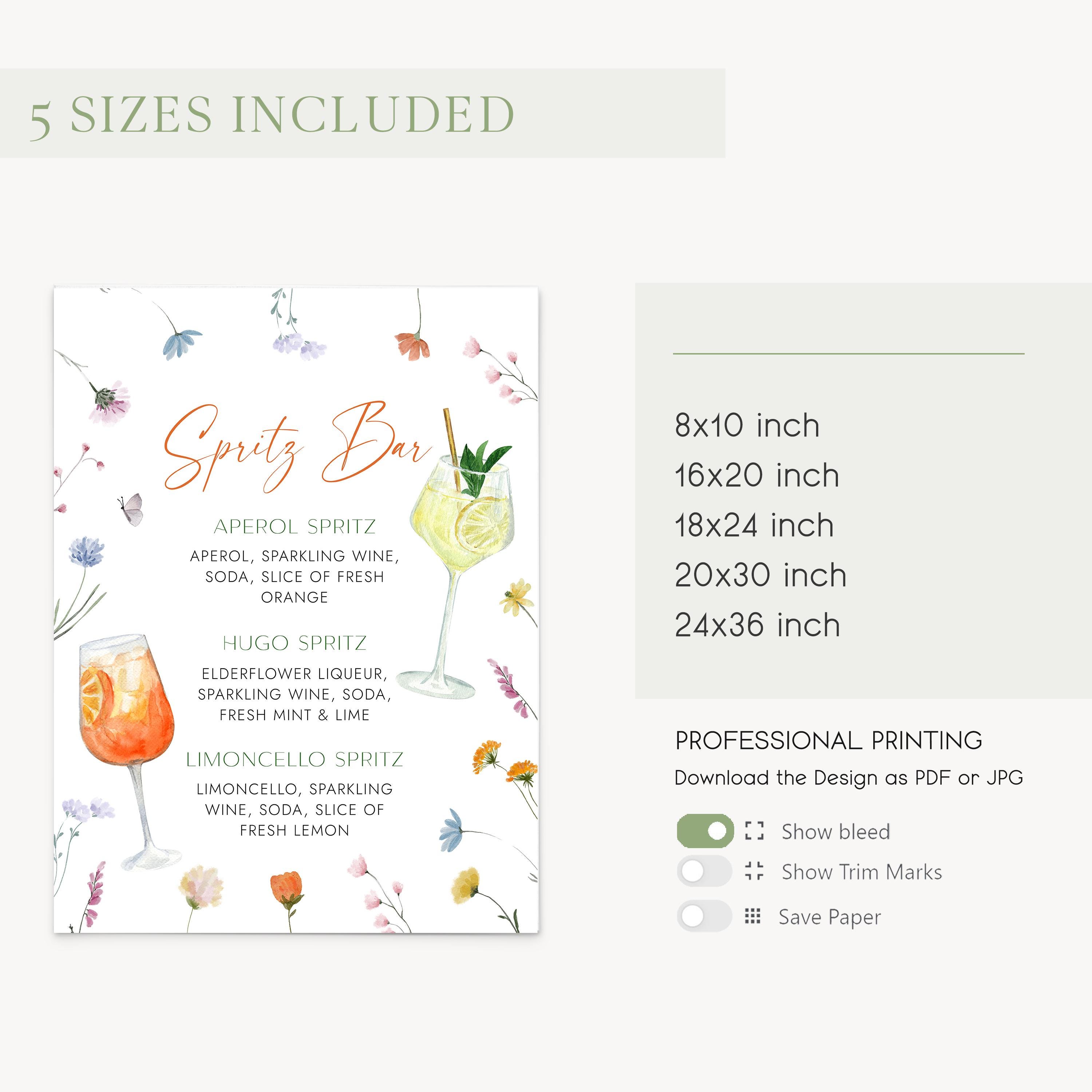 Wildflower Spritz Bar Sign Floral Spritz Station Sign Love at First ...