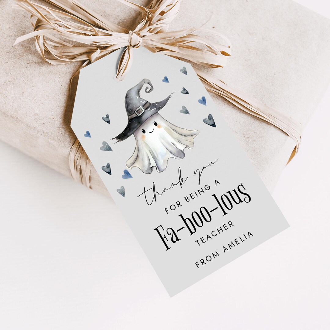 Faboolous Teacher Tag Editable Halloween Thank You Tag Halloween ...