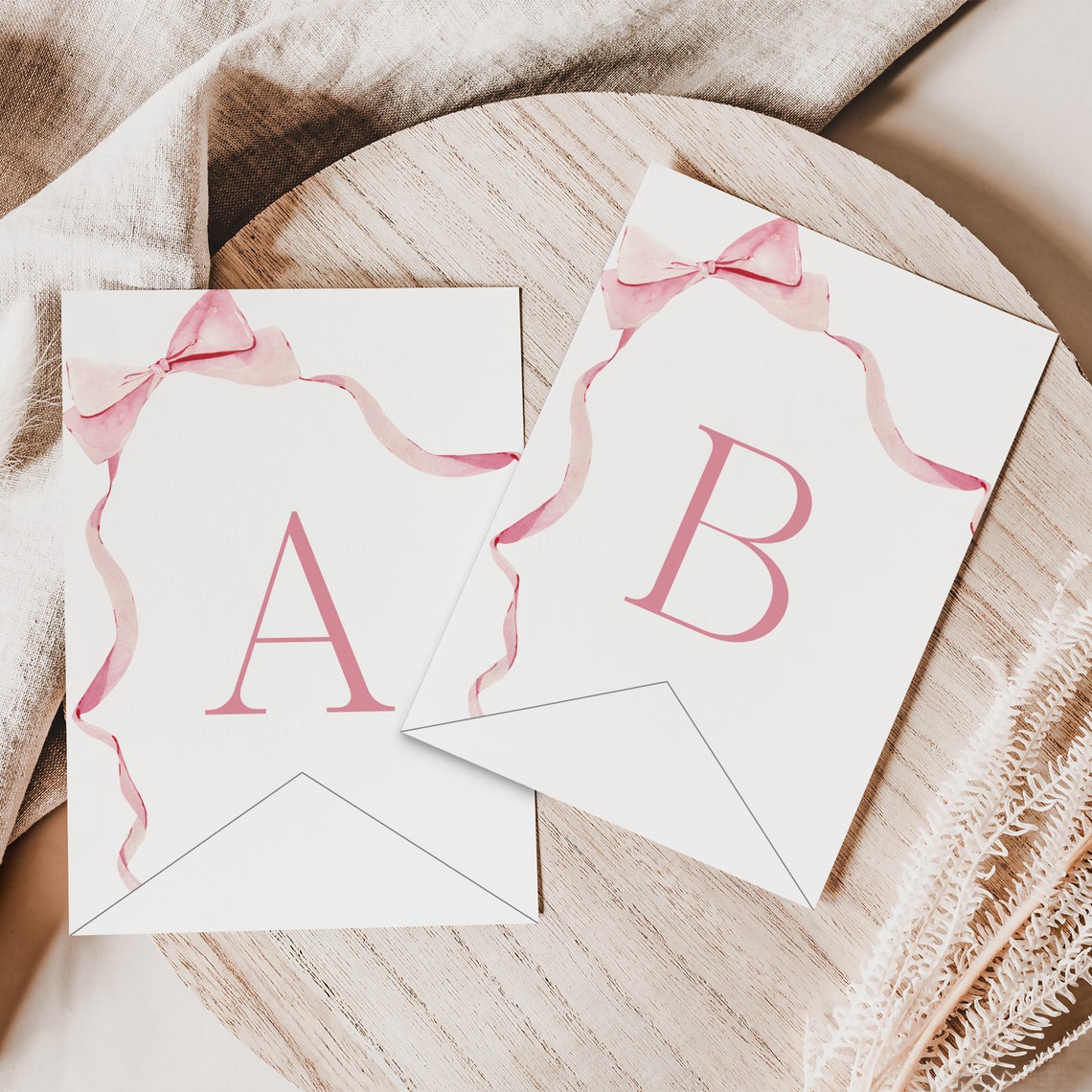 Pink Bow Banner Template Girl Baby Shower Custom Banner Blush Pink ...