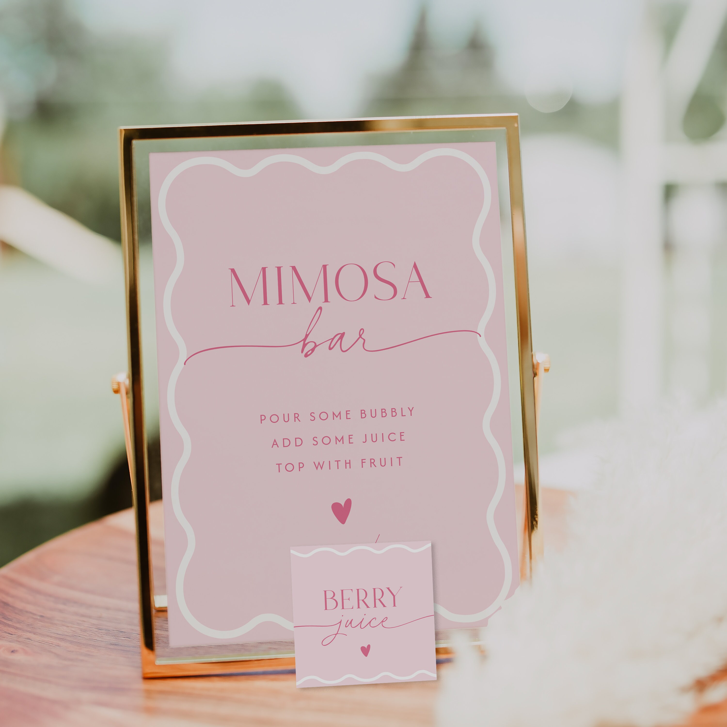 Pink Wavy Bridal Shower Games Bundle Soft Pink Bridal Shower Signs Set ...