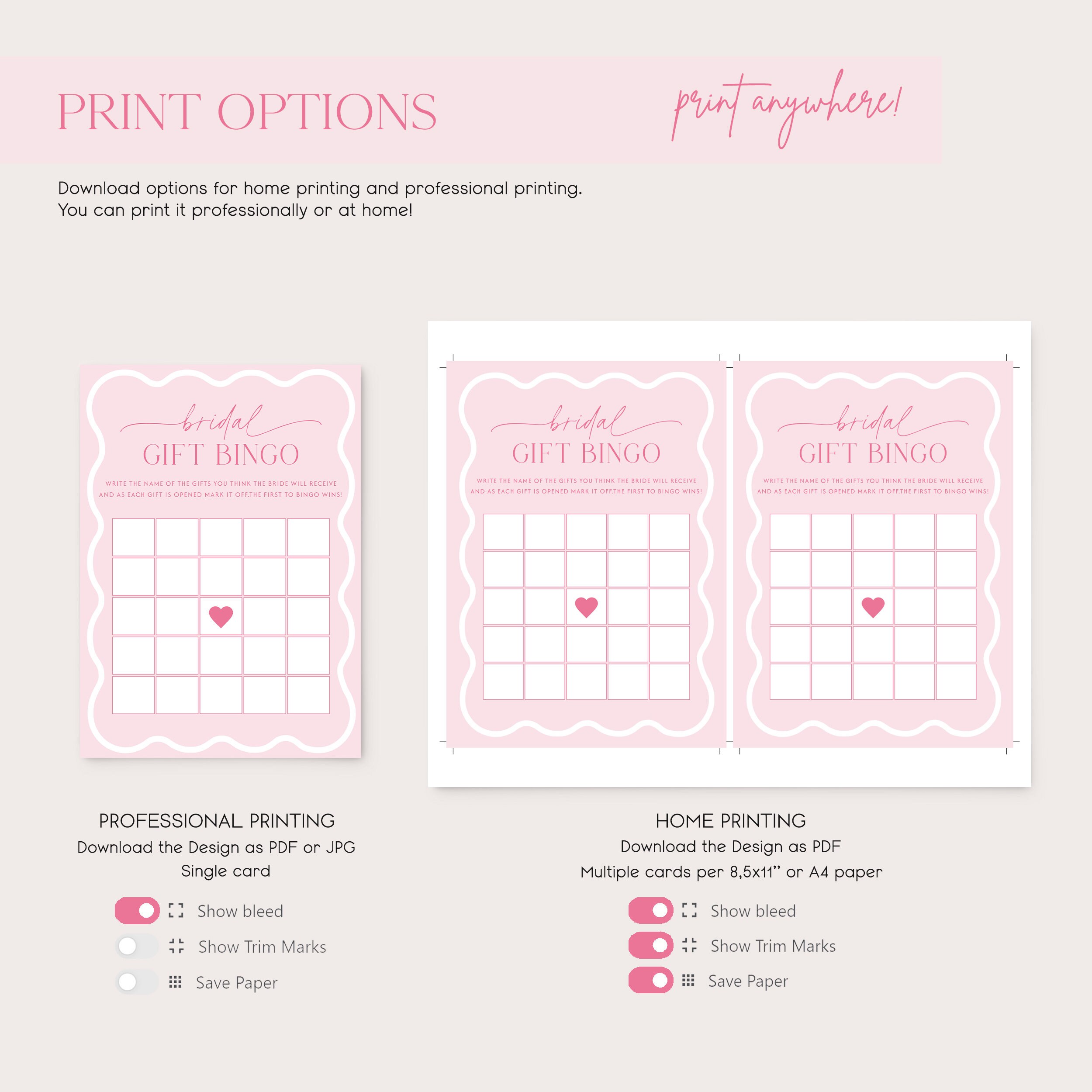 Pink Wavy Bridal Shower Games Bundle Soft Pink Bridal Shower Signs Set ...