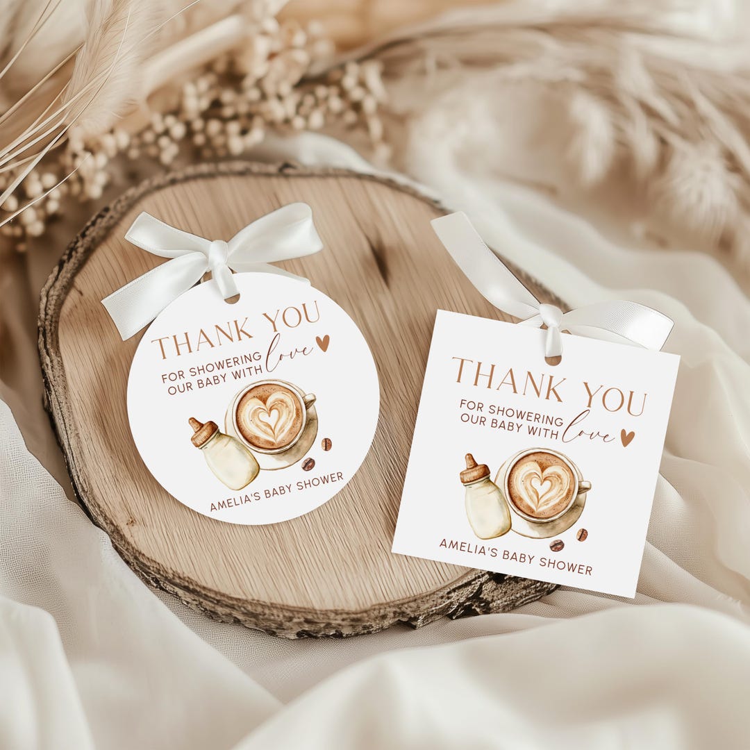 Coffee Baby Shower Favor Tags Template A Baby is Brewing Thank You Tag ...