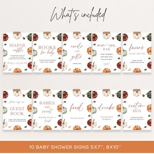 Little Pumpkin Baby Shower Signs Bundle Autumn Table Signs Set Fall ...