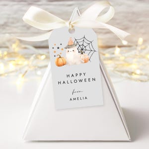 Cute Ghost Halloween Tag Template Editable Happy Halloween Tag Spooky ...