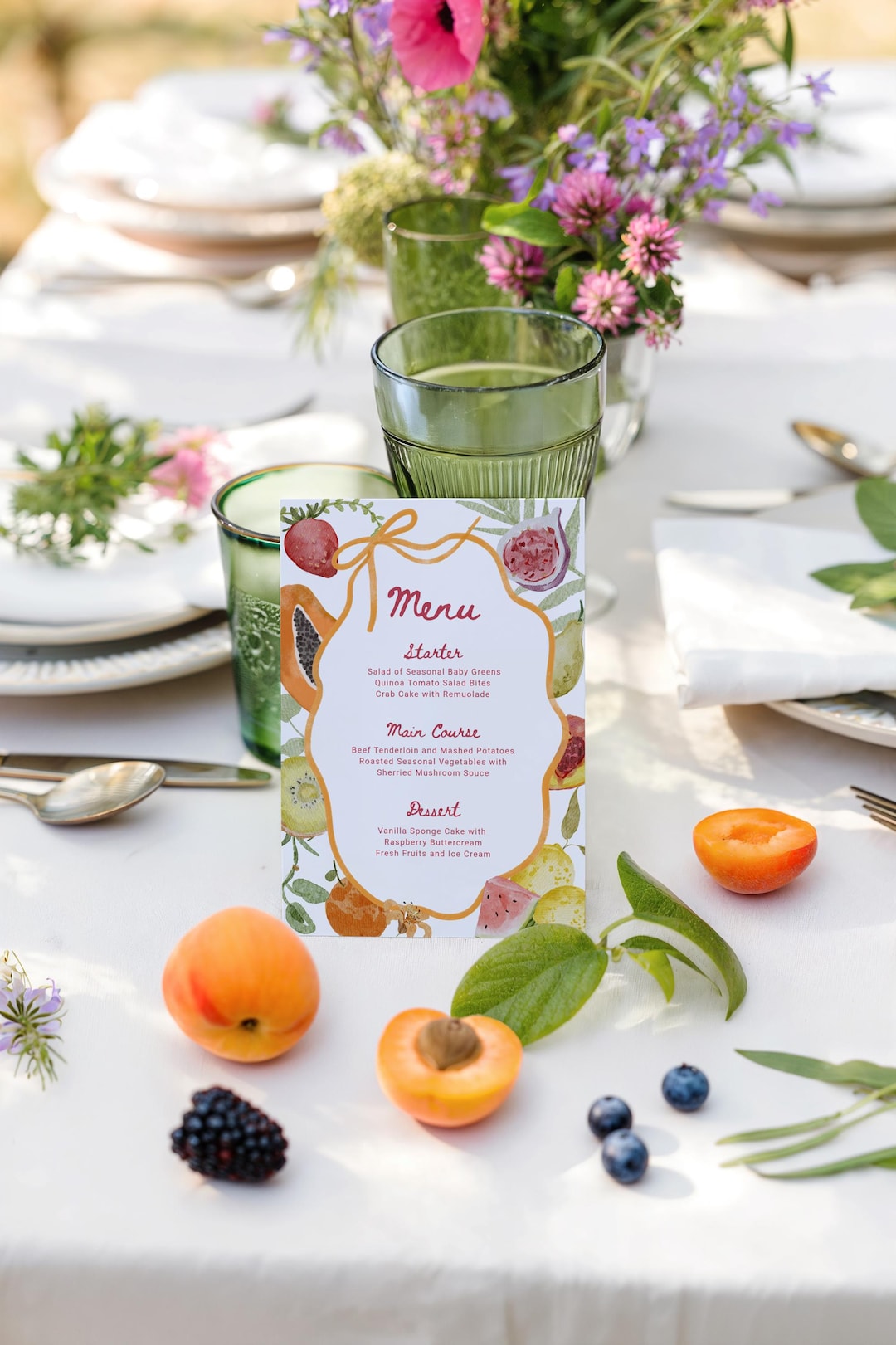 Colorful Hand Drawn Menu Template Fresh off the Market Bridal Shower ...