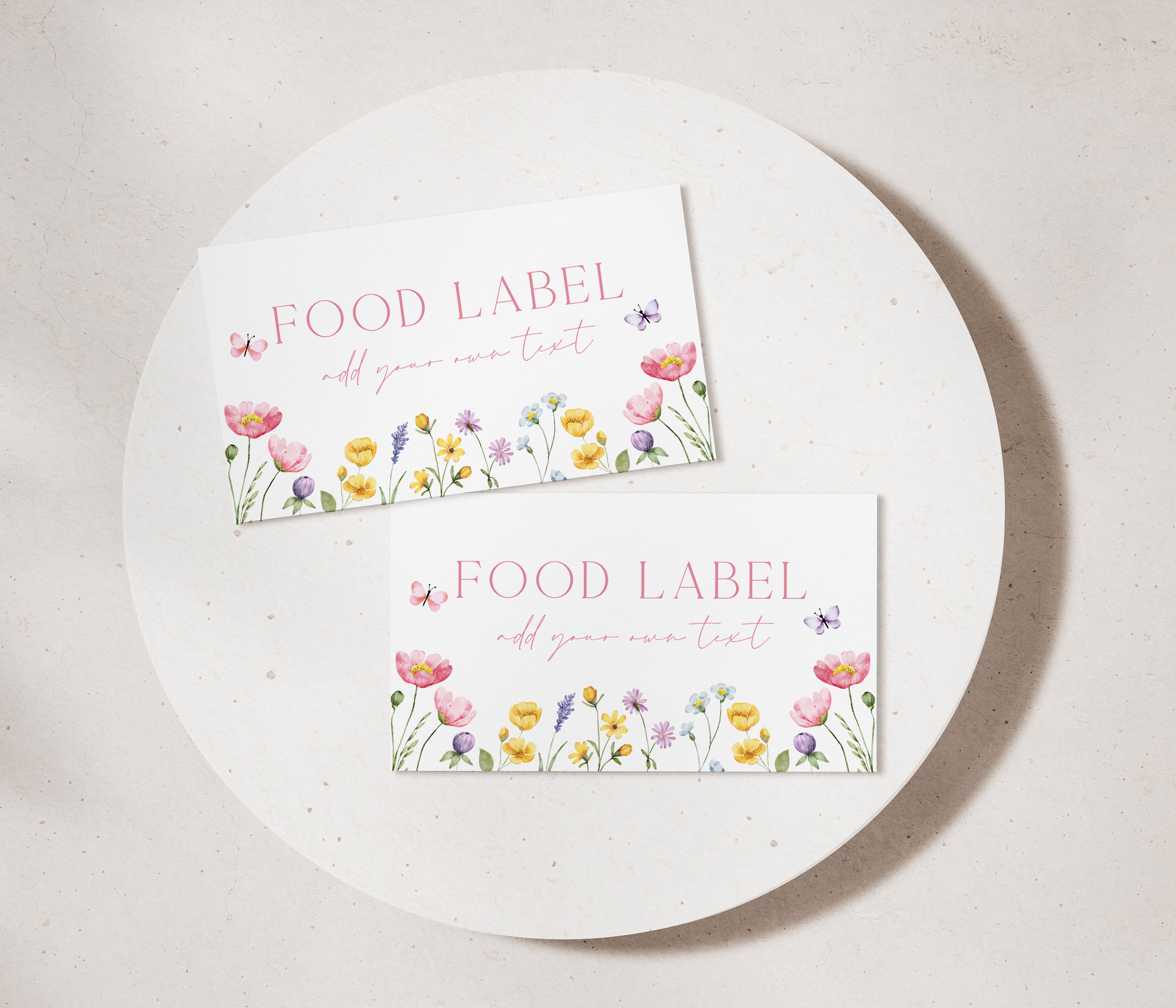 Wildflower Food Label Template Spring Flowers Food Label Floral Baby ...