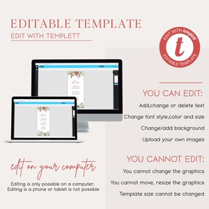 Christmas Menu Template, Botanical Menu Card, Editable Menu Card ...