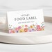Pastel Floral Food Label Template Colorful Flowers Bridal Shower Buffet ...