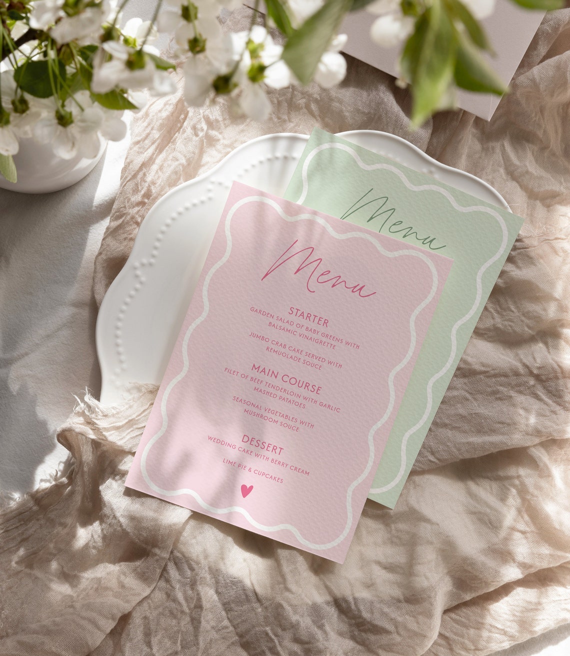 Wavy Menu Template,editable Fun Event Menu, Colorful Wedding Menu ...
