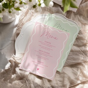 Wavy Menu Template,editable Fun Event Menu, Colorful Wedding Menu ...