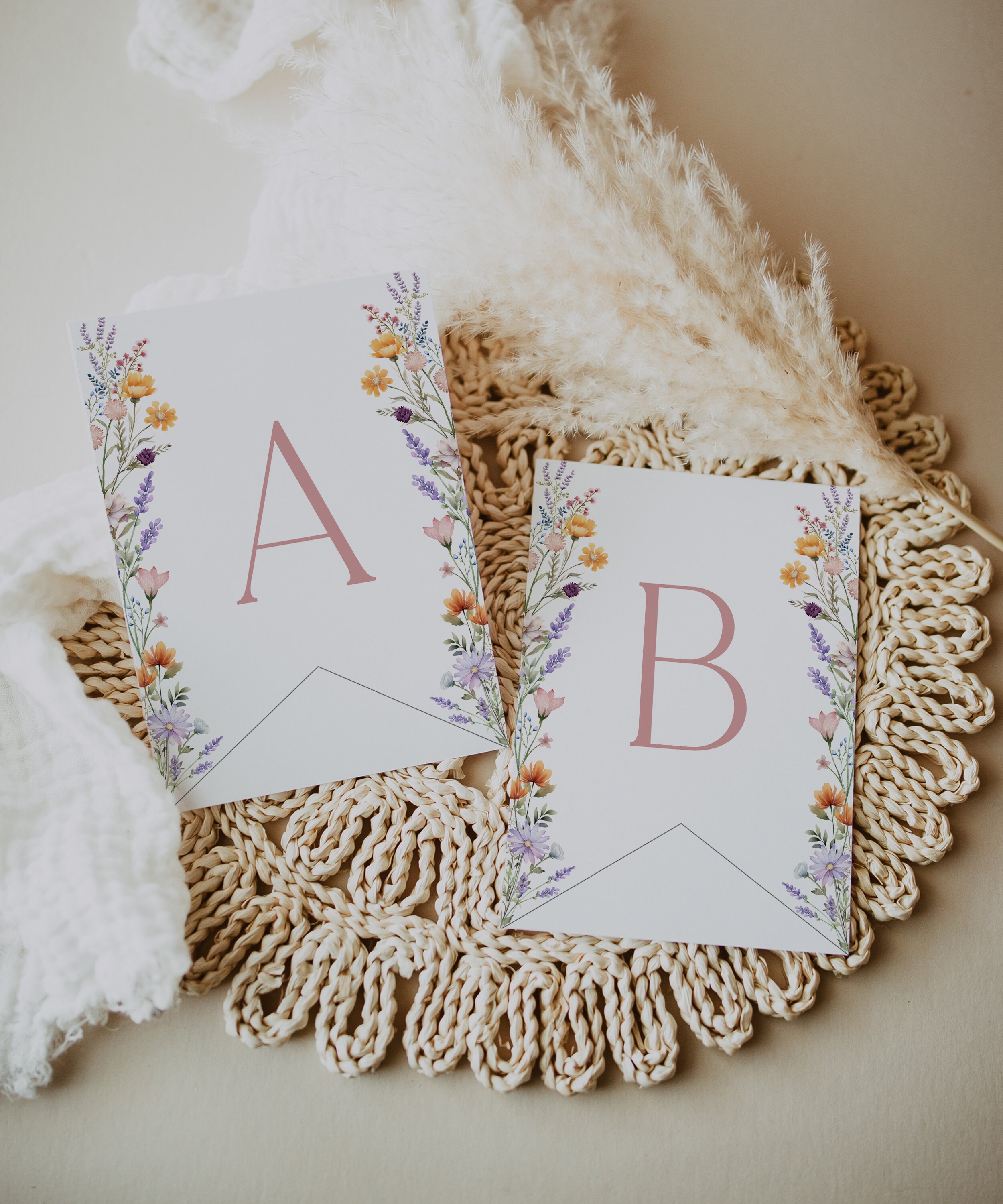 Wildflower Baby Shower Banner Template Printable Floral Custom Banner ...