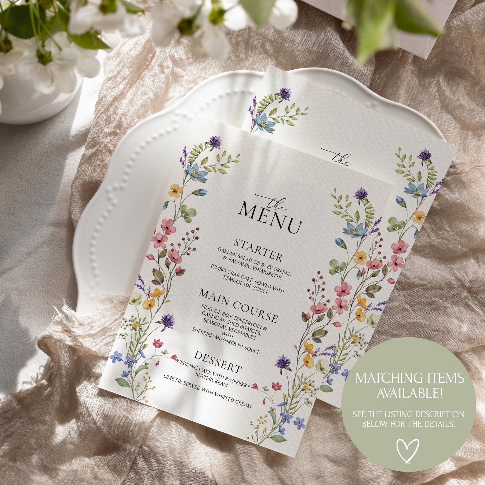 Wildflower Table Number Template Editable Floral Wedding Table Number ...