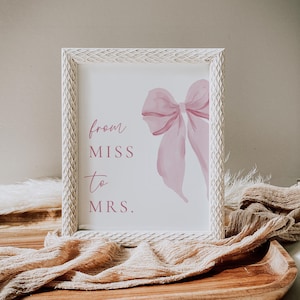 Pink Bow Bridal Shower Games Bundle Pink Ribbon Bridal Shower Signs Set ...