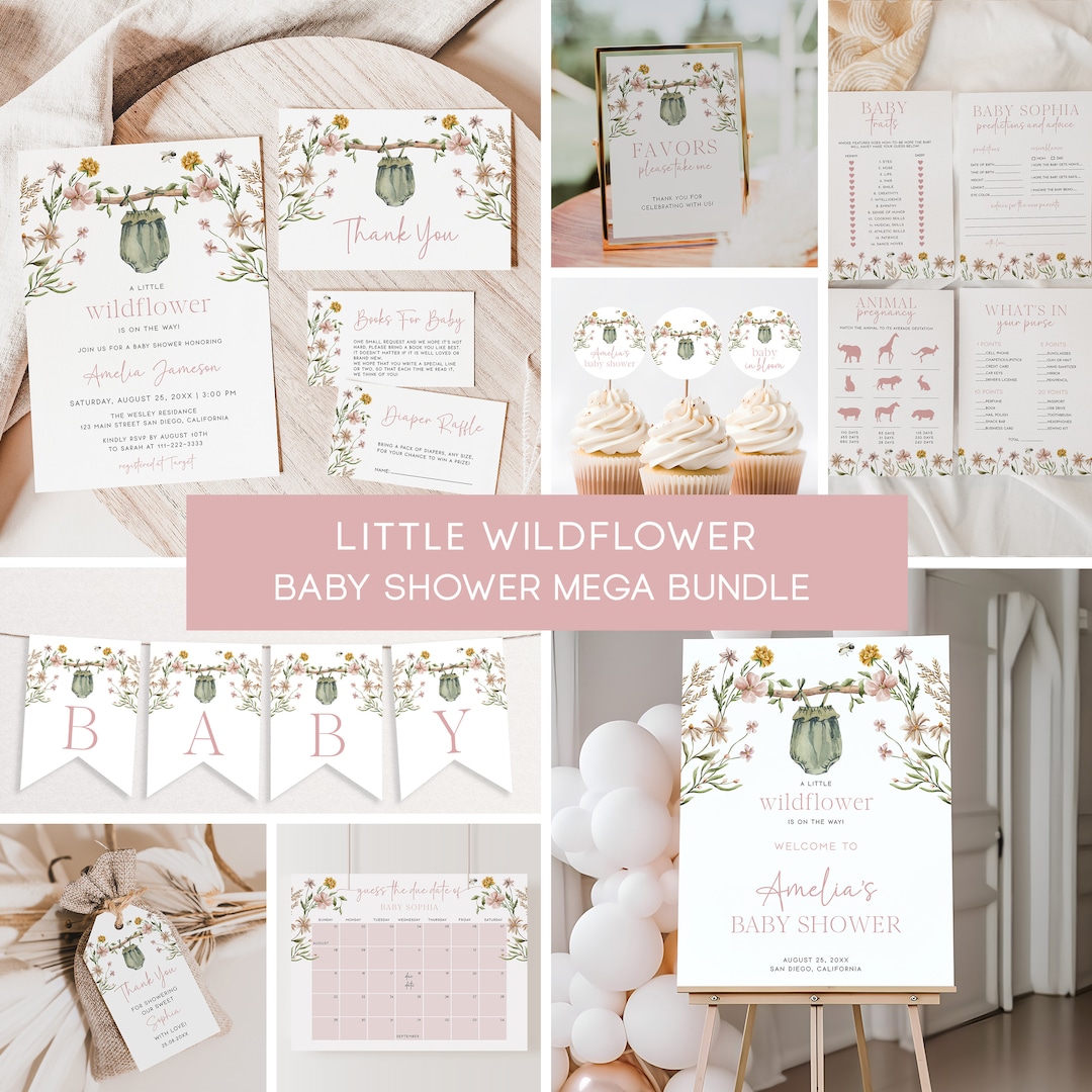Little Wildflower Baby Shower Bundle Baby Girl Clothes Baby Shower ...