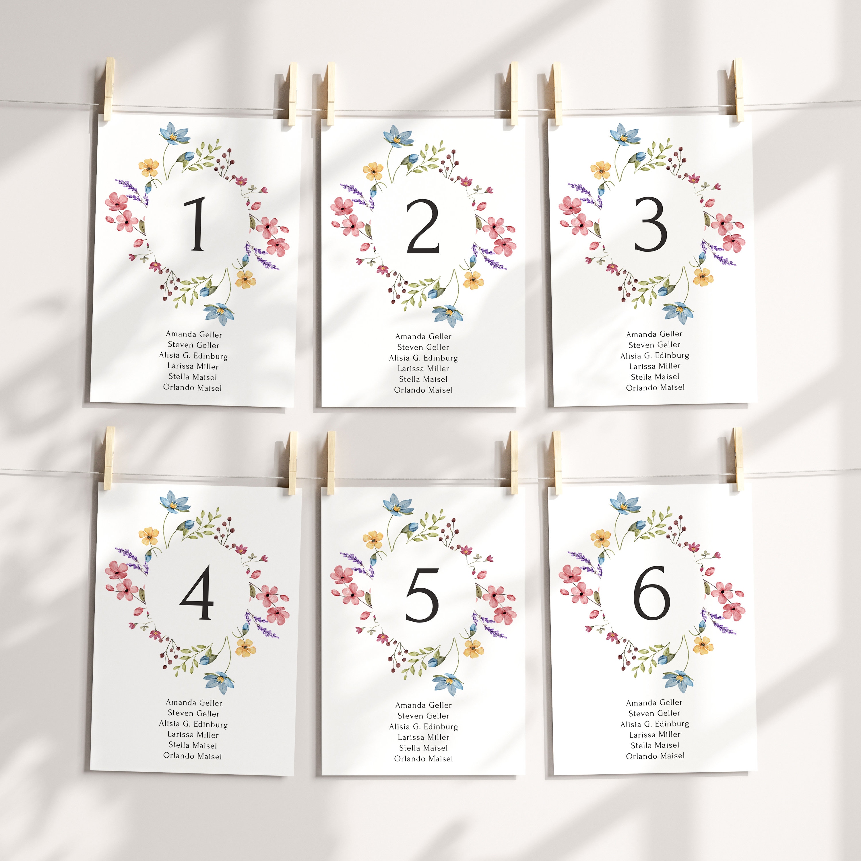 Wildflower Seating Chart Template,boho Wedding Seating Chart Sign ...