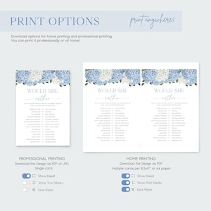Blue Hydrangea Bridal Shower Games Bundle Something Blue Before I Do ...