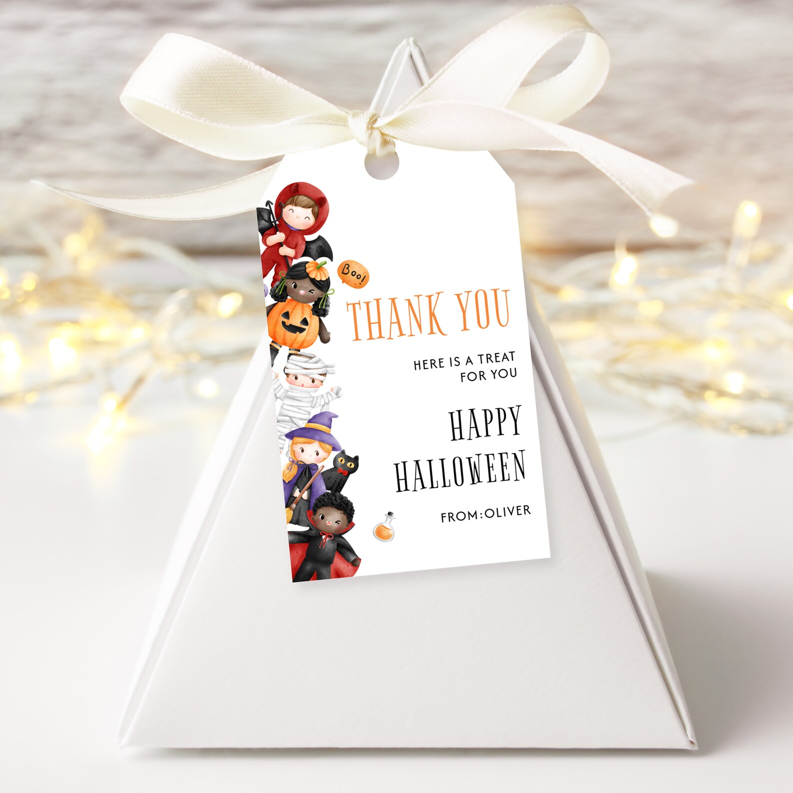 Halloween Favor Tag Template Editable Halloween Birthday Party Tag Kids ...
