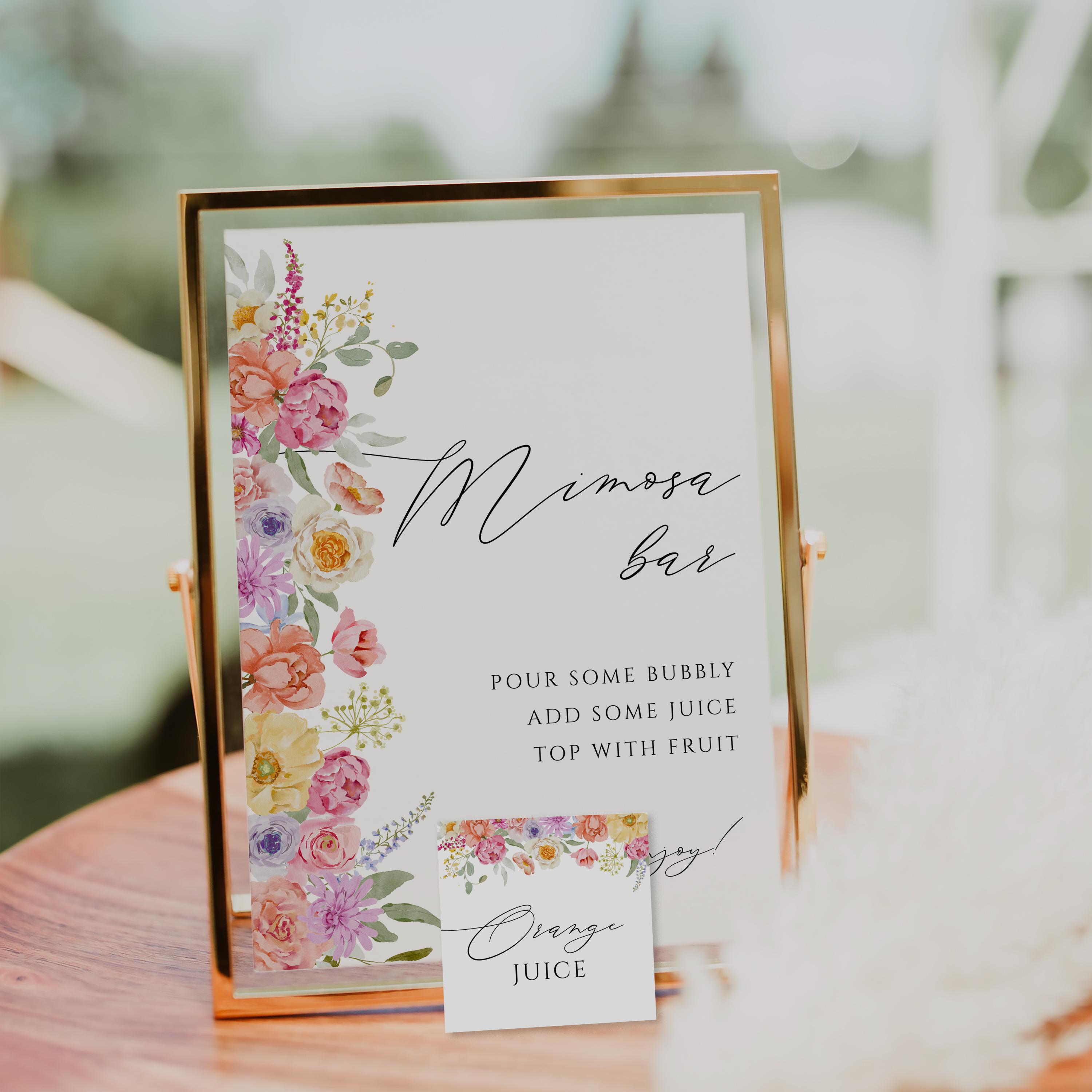 Floral Bridal Shower Games Bundle Colorful Flowers Bridal Shower Signs ...