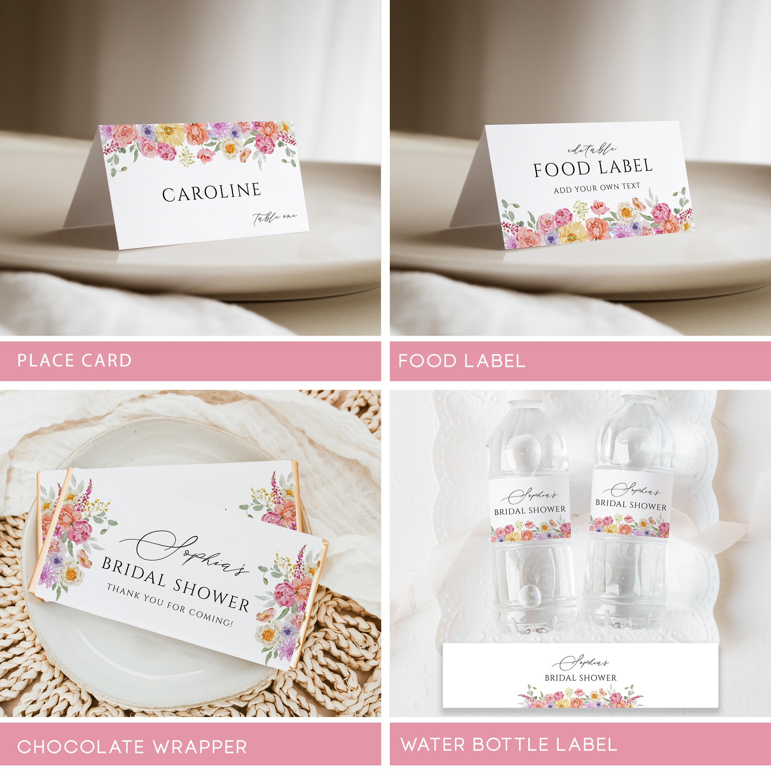 Floral Bridal Shower Bundle Colorful Flowers Bridal Shower Games Pack ...