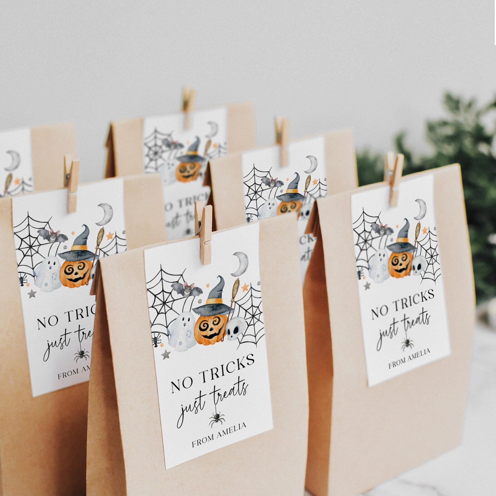 Editable Halloween Favor Tag Template Spooky Halloween Party Tag No ...