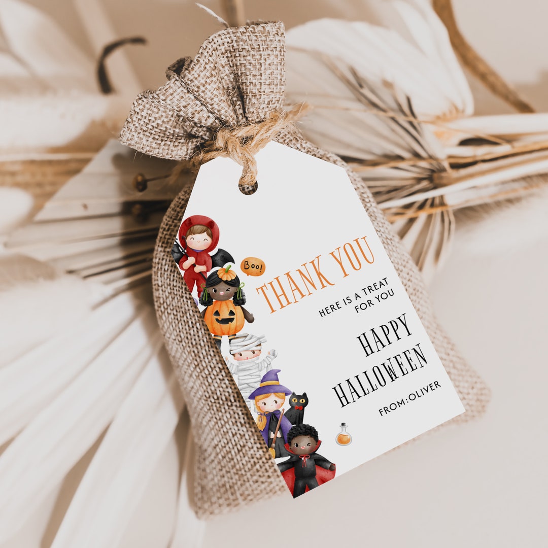 Halloween Favor Tag Template Editable Halloween Birthday Party Tag Kids ...