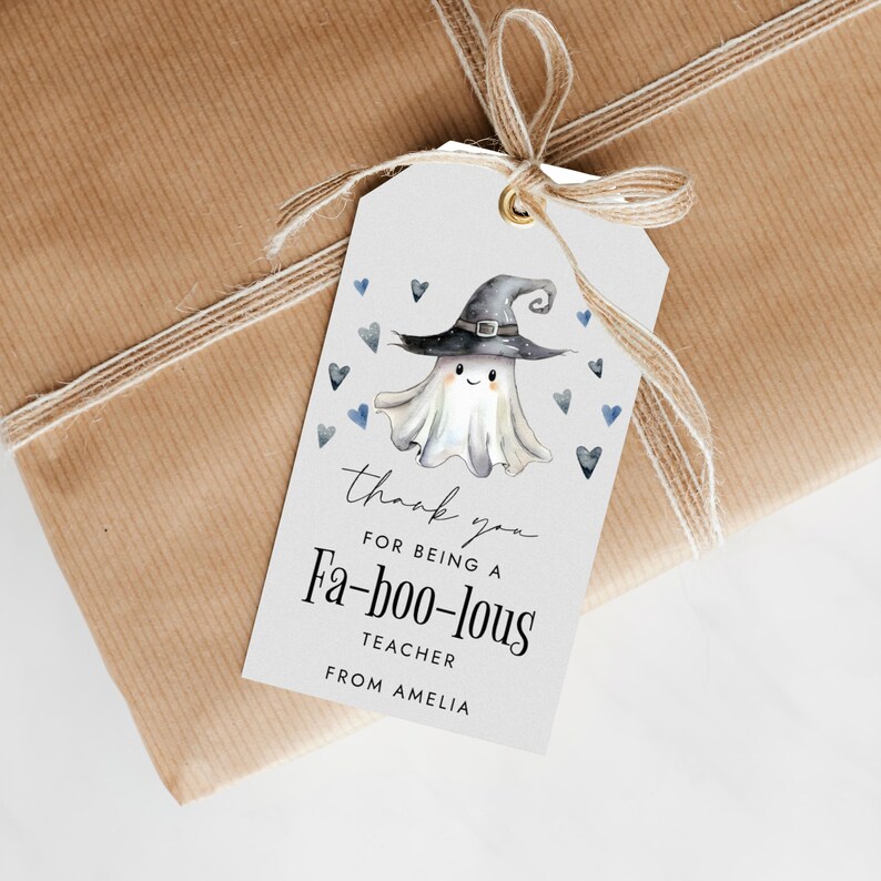 Faboolous Teacher Tag Editable Halloween Thank You Tag Halloween ...