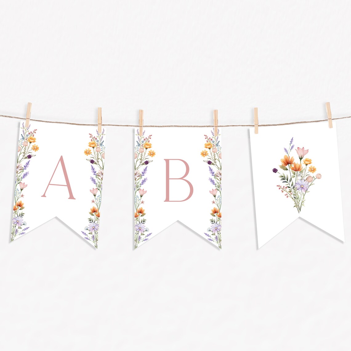 Wildflower Baby Shower Banner Template Printable Floral Custom Banner ...