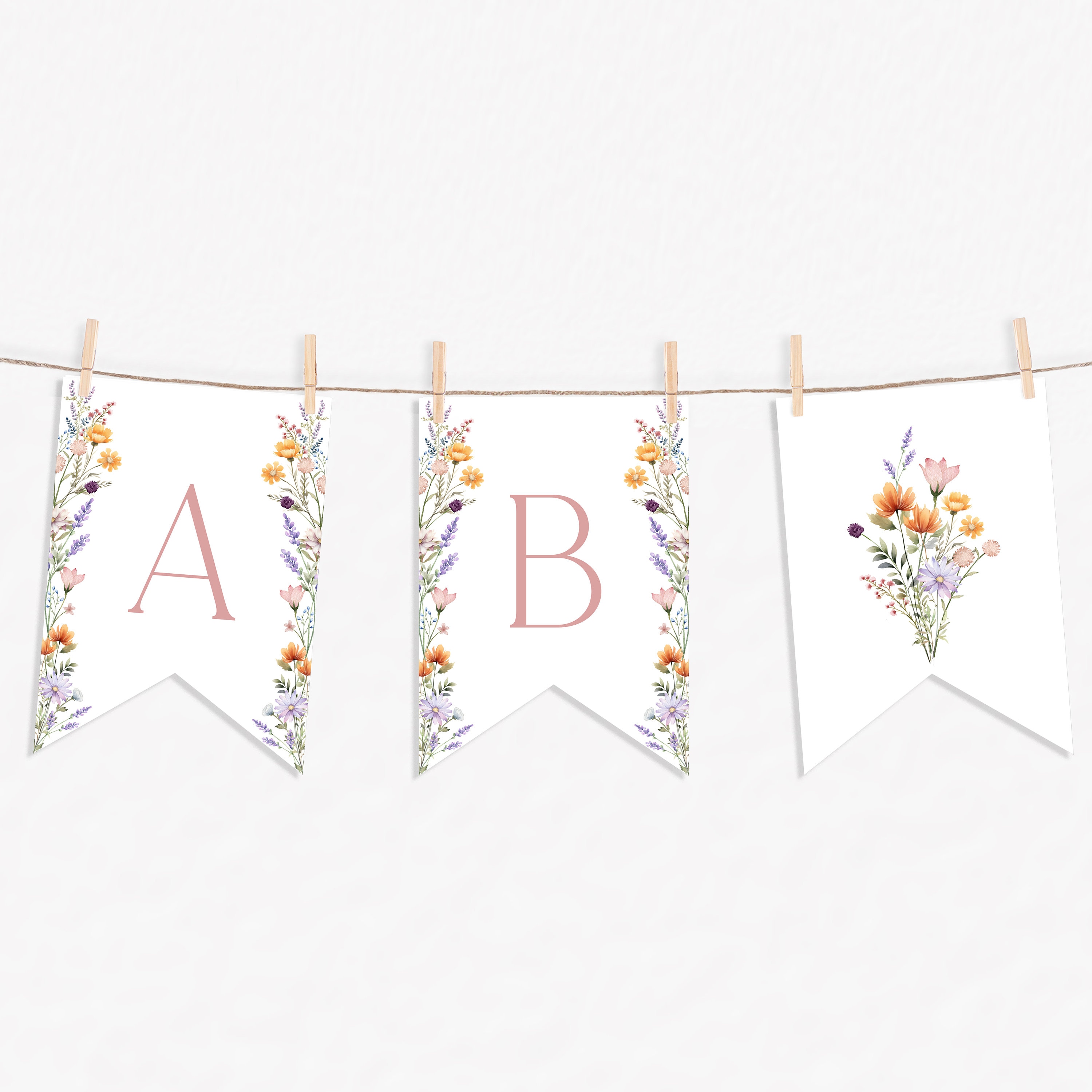 Wildflower Baby Shower Banner Template Printable Floral Custom Banner ...