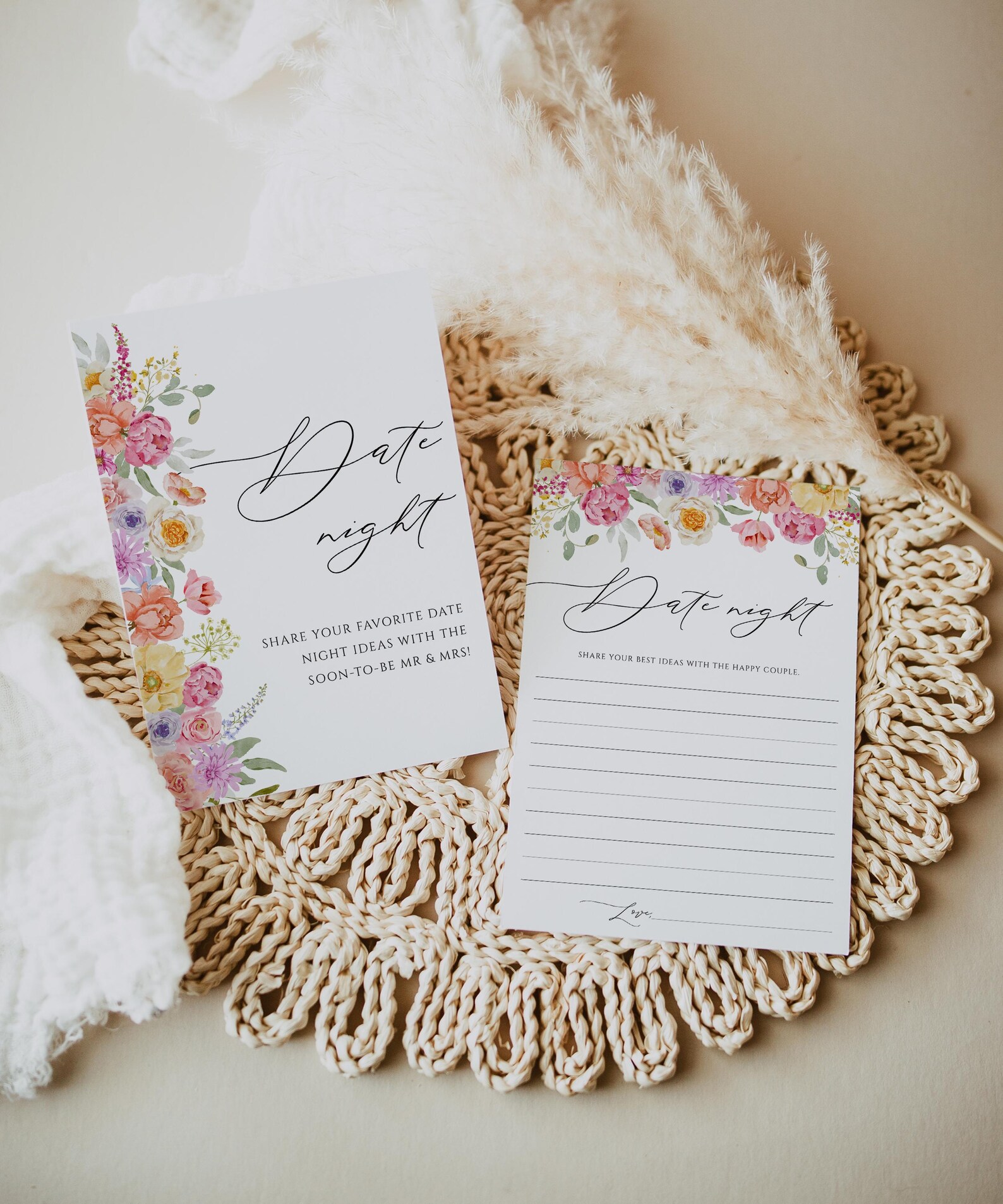 Floral Bridal Shower Games Bundle Colorful Flowers Bridal Shower Signs ...