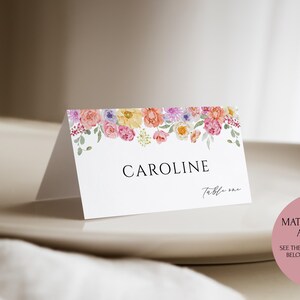 Pastel Floral Table Number Template Editable Spring Flowers Bridal ...