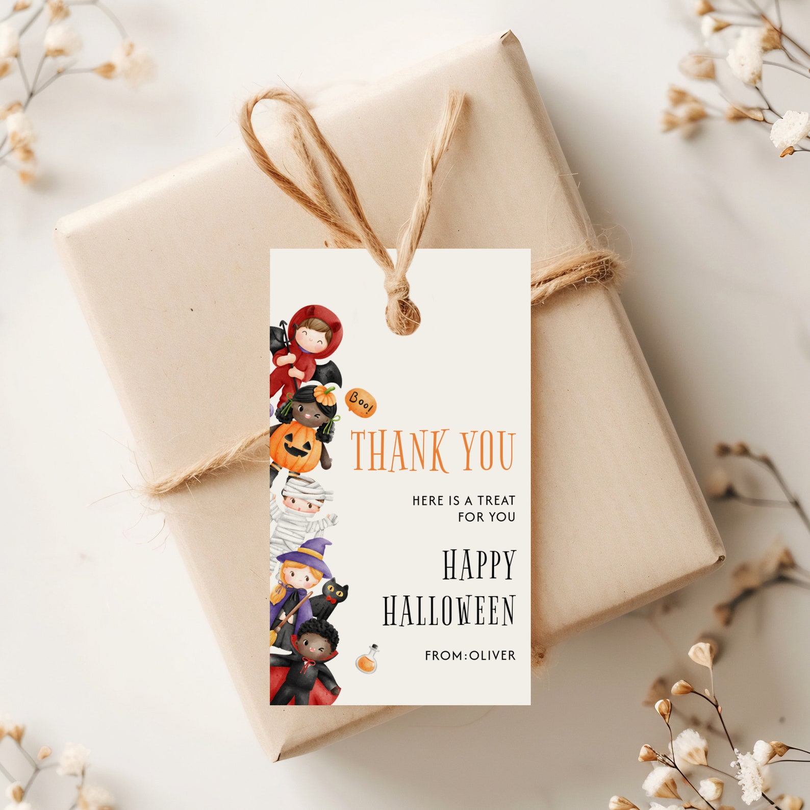 Halloween Favor Tag Template Editable Halloween Birthday Party Tag Kids ...