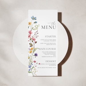Wildflower Menu Template Floral Wedding Menu Boho Flowers Event Menu ...