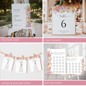 Pastel Floral Wedding Bundle Printable Floral Wedding Invitation Set ...