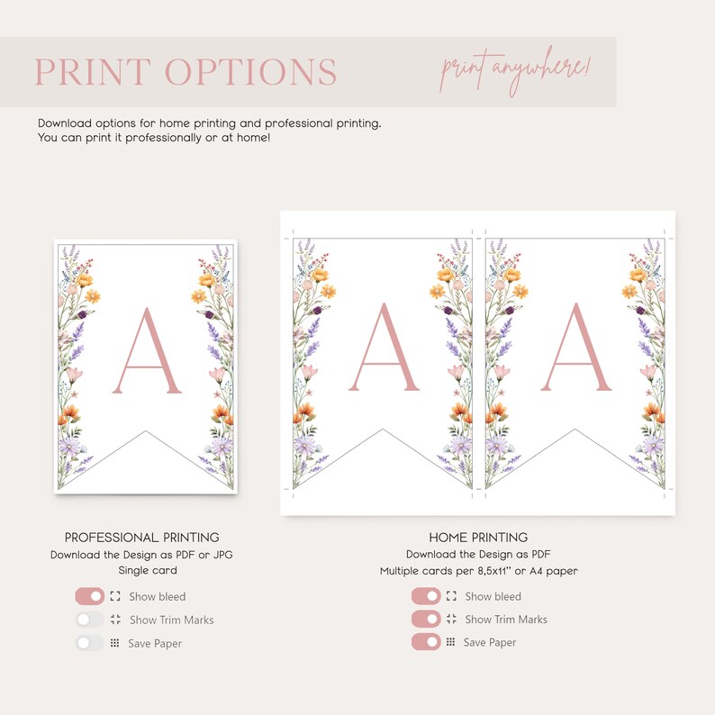 Wildflower Baby Shower Banner Template Printable Floral Custom Banner ...