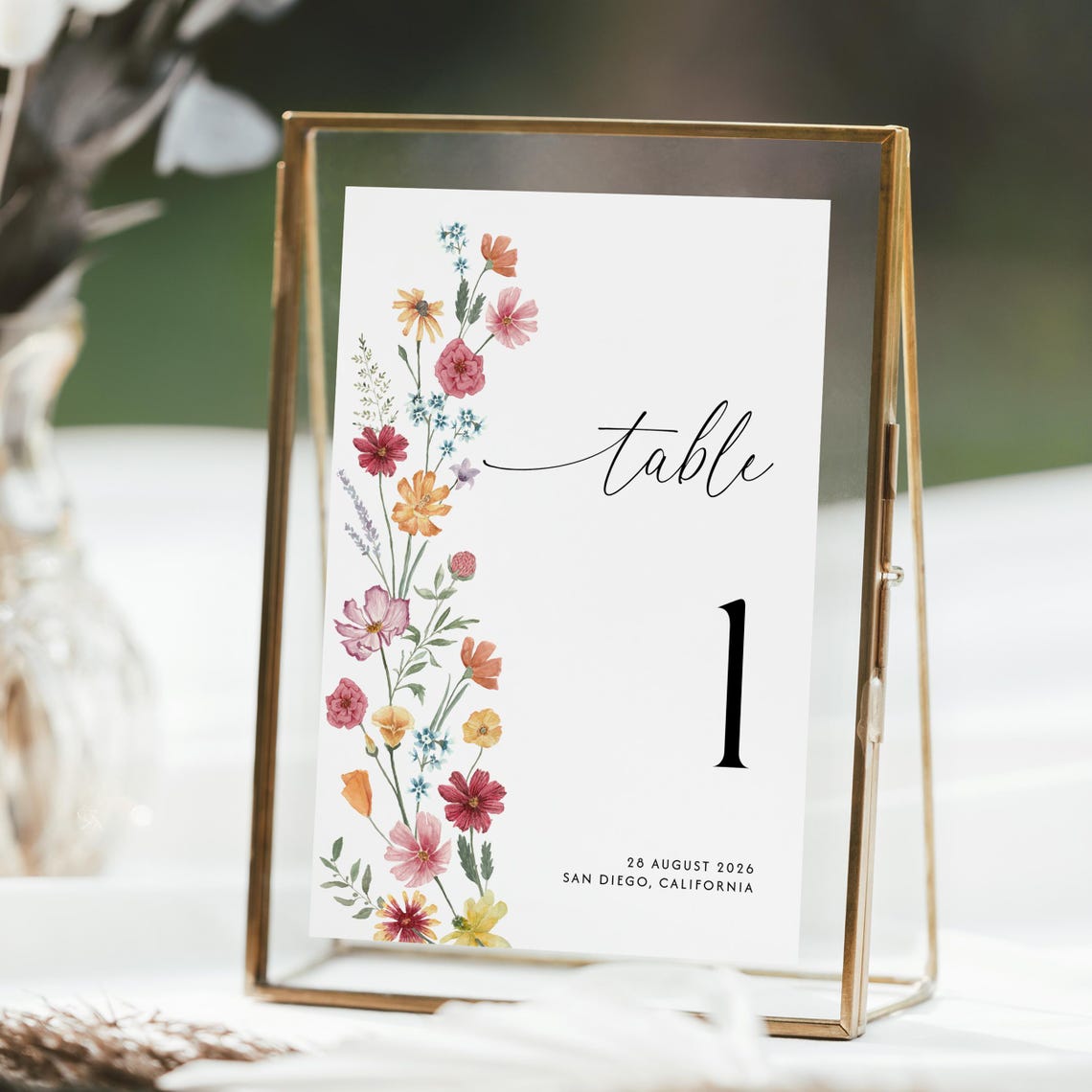 Wildflower Table Number Template Love in Bloom Bridal Shower Table ...