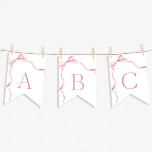 Pink Bow Banner Template Girl Baby Shower Custom Banner Blush Pink ...