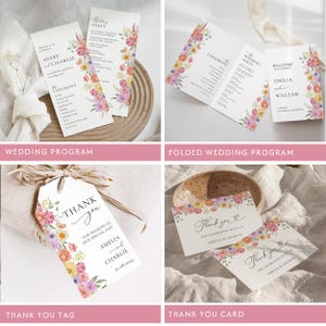 Pastel Floral Wedding Bundle Printable Floral Wedding Invitation Set ...
