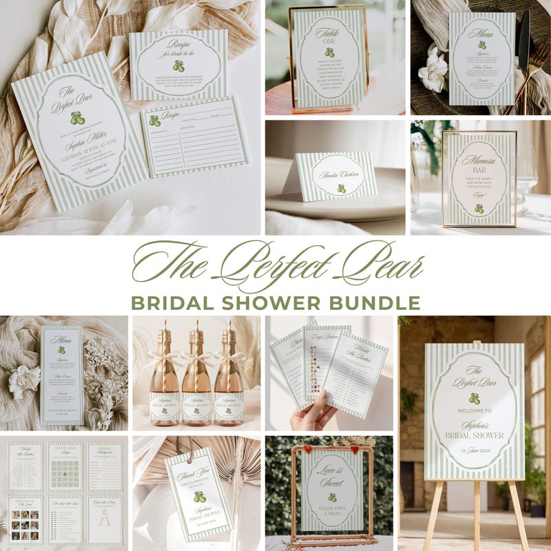 Striped Wedding Sign Set - Etsy